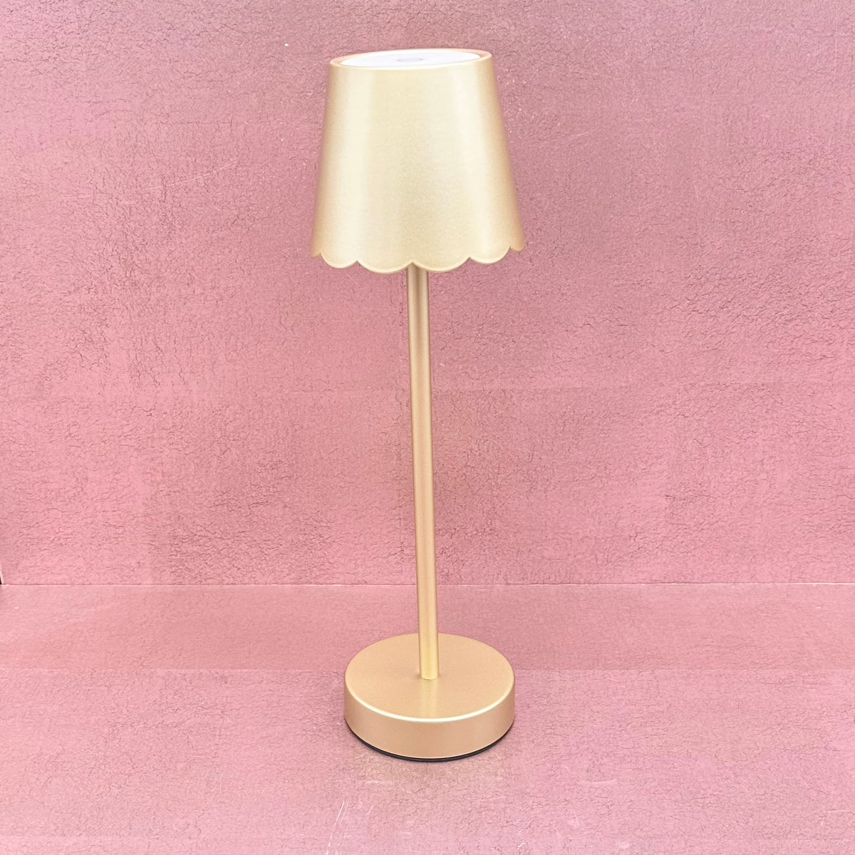 LED Scalloped Edge Cordless Table Lamp | Dwell and Adorn