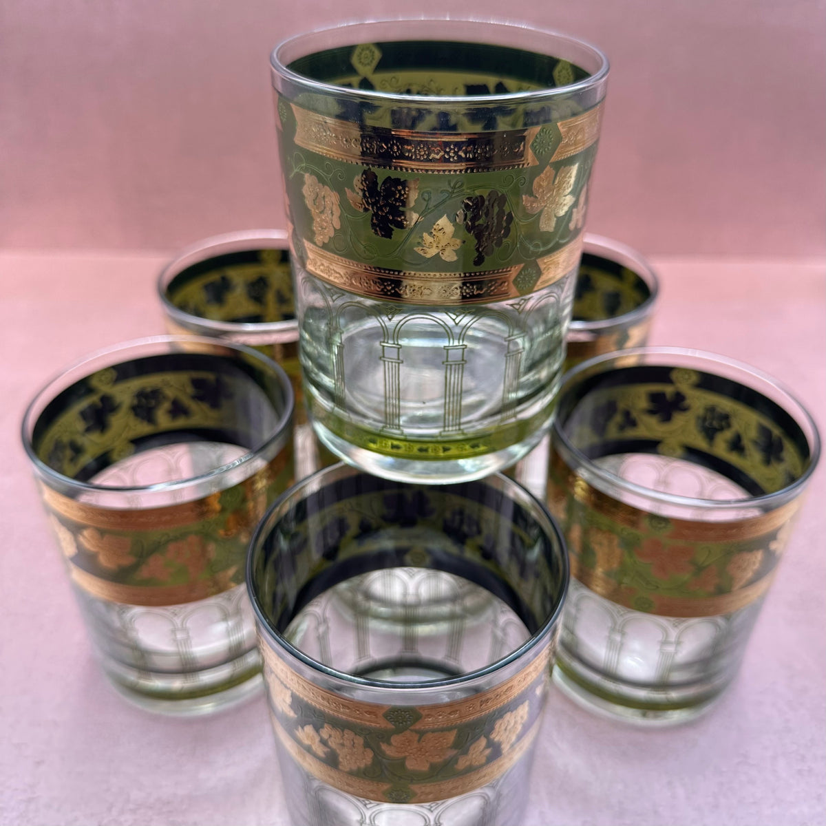 Cera Golden Grapes MCM Rock Glass Set | Dwell and Adorn