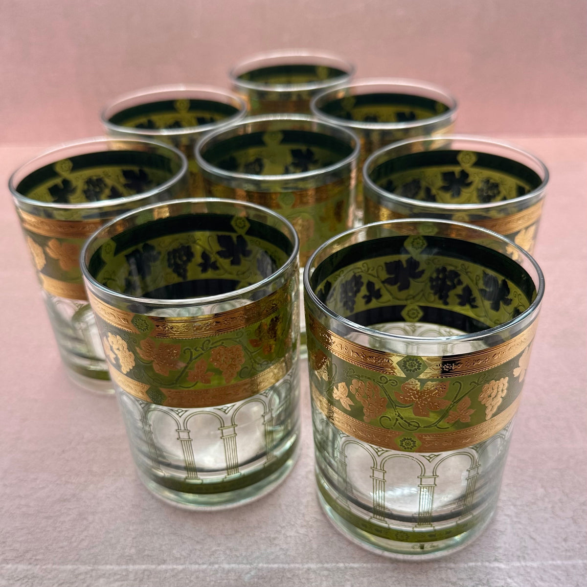 Cera Golden Grapes MCM Rock Glass Set | Dwell and Adorn